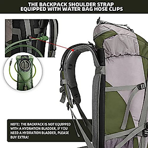King'sGuard 70L Hiking Backpack with Rain Cover Lightweight Travel Backpack Waterproof Camping Backpack Daypack for Outdoor -Frameless (Army Green)
