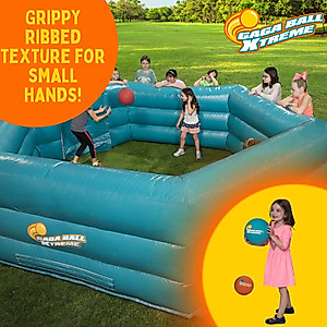 Gaga Ball Xtreme 6 Pack - 8.5 Inch Animal Playground Balls w Air Pump - Durable Rubber Balls for Kickball, Dodge Ball, Handball, Four Square, Camp, Kids Party Games - Great for Outside Summer Play