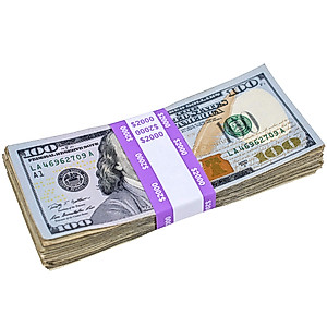 Royal Sovereign $2000 Currency Straps, Violet, 1000 Count (RMCS-2000)