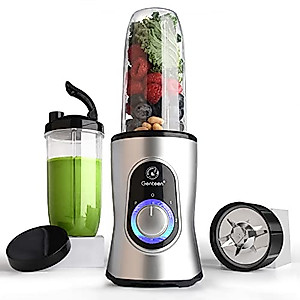 Genteen Personal Smoothie Bullet Blender,650W| 8 Pcs Smoothie Blender with 3 Speeds,24+17oz Travel Bottles BPA Free Single Serve Blender for Protein Shakes (Silver)