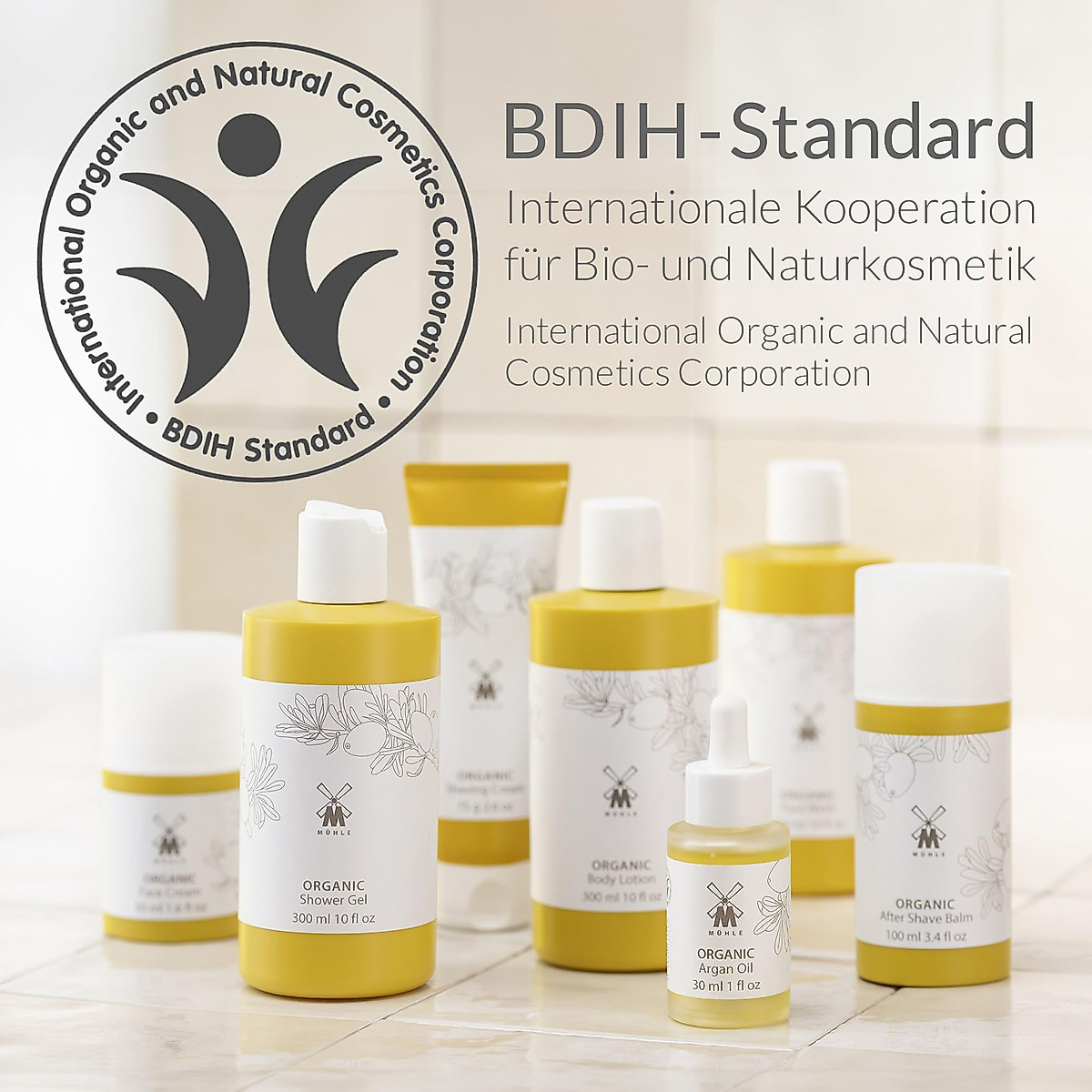 MÜHLE Organic Shaving Cream | Natural Shaving Cream with Argan Oil & other Essential Oils | TSA Travel Size Friendly | BDIH Certified | 100% Vegan | 75mL (2.5 oz) Squeeze Bottle