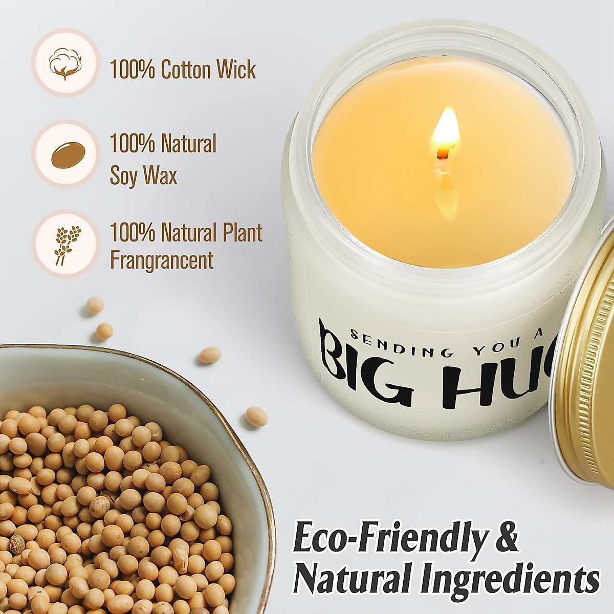 Sympathy Gifts for Loss of Loved One, Thinking of You Gifts for Women Men, Miscarriage Get Well Soon Bereavement After Surgery Gifts, Sending You a Big Hug Cheer Up Lavender Scented Candle