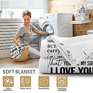 lpmisake Gifts for Son from Mom Fathers Day Birthday Gifts to My Son Blanket Boys Christmas Valentines Day Gifts for Him Love Son Letters Printed Soft Flannel Fleece Blanket for Bed Couch 60" x 50"