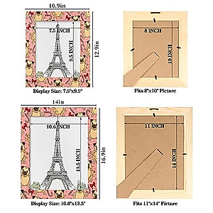 POFATO Magic Dog 8x10 Picture Frame Wood Photo Frame for Tabletop Display Wall Mount Picture Frame Display 8 x 10 Inch Photo Wall Decor Home Gift Frames