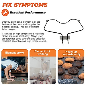 wp308180 W10308477 Oven Bake Element replacement for Whirlpool oven heating element wp308180 by Beaquicy - Suitable for Kenmore,Whirlpool ovens rf366pxxn2,fep310en0,rf365pxyn0,rf327pxvw,fep310bl,etc.