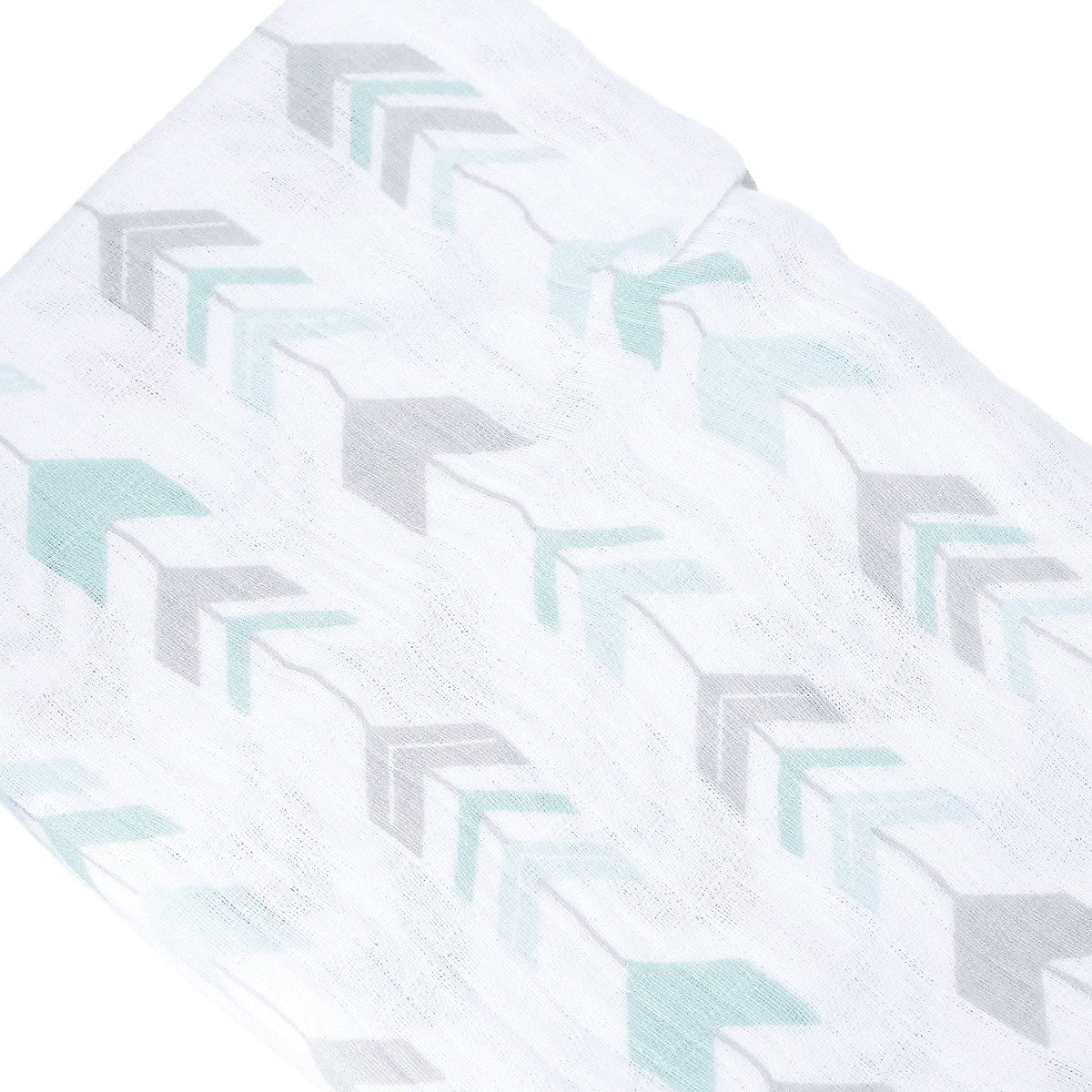 Summer Muslin Changing Pad Cover Teal-Muslin (Geometric)