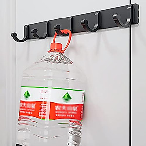 Funvalley Surperfect Coat Rack Wall Mounted 2 Packs,Heavy Duty Metal Hook Rack with 5 Hooks Kitchen Bathroom Storage Organizer Hanger for Coat Bag Hat Black