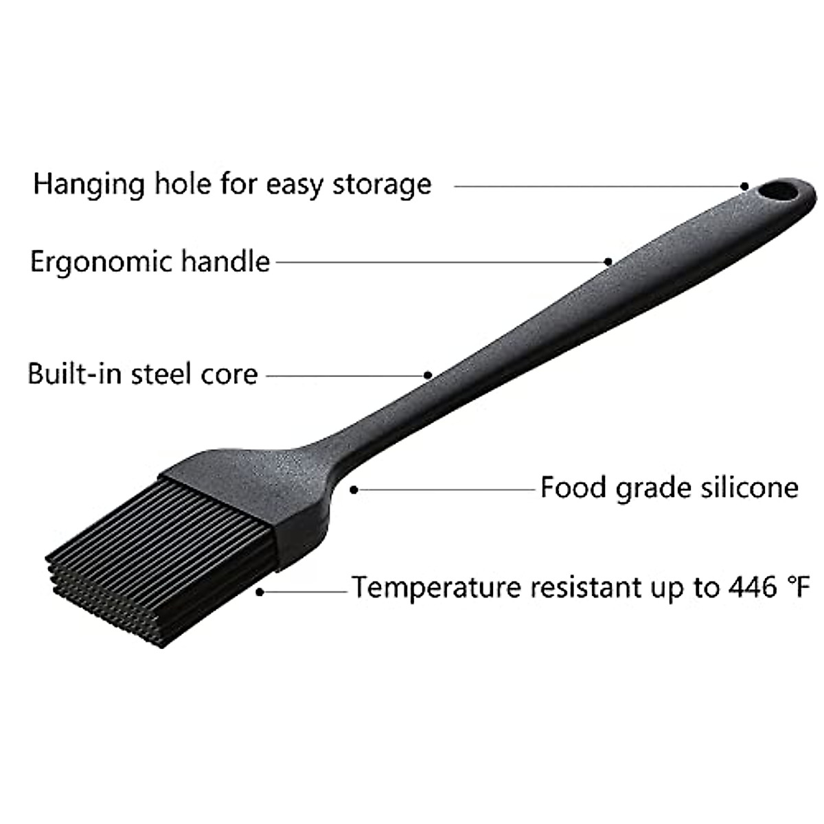 Ortarco Silicone Basting Pastry Brush for Baking Cooking Bbq Grill Spread Oil Butter Sauce 2 Pack