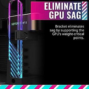 Cooler Master MasterAccessory ARGB GPU Support Bracket, Edge-Lit ARGB Tempered Glass, Universal GPU Bracket, Multiple Orientations (MCA-U000R-GSBTG-00)