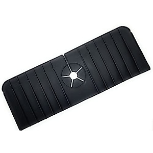 Silicone Faucet Mat Kitchen, Sink Drip Guard, Sink Splash Guard,Sink Splash Catcher Faucet Mat, Silicone Drying Mat Kitchen, Foldable Sink Faucet Water Catcher Mat for Sink,‎14.5" x 5.3" x 0.6" Black