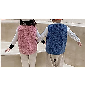 warmstraw Baby Boys' Winter Vest Soft Warm Zipper Closure Fleece Jackets Vests Outfit Coat Sleeveless Blue for 2-3T