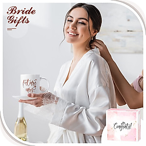 8 Pieces Bride Gifts Box Bridal Shower Gift Bachelorette Gifts for Bride Wedding Gift for Bride Stainless Steel Tumbler Coffee Mug Scented Candle and Ring Dish Set (Flowers)