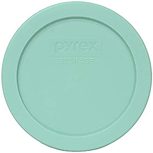 Pyrex 7200-PC Sea Glass Blue Round Plastic Food Storage Lid, Made in USA - 6 Pack