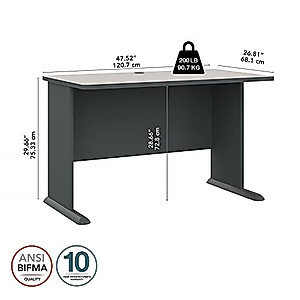 Bush Business Furniture WC8448A Series A 48W Desk in Slate and White Spectrum