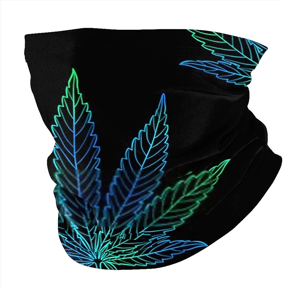 Marijuana Contour Blue Green Leaf Hemp Face Scarf Cover Outdoor Sport Running Women Men Face Cover Variety Face Towel Neck Headband