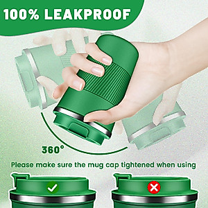 Insulated Coffee Tumblers with Flip Lid 12oz / 17oz, Stainless Steel Travel Coffee Mug Leak Proof, Vacuum Insulated Coffee Mug Thermos Cup, Keeps Cold and Hot for Coffee Tea