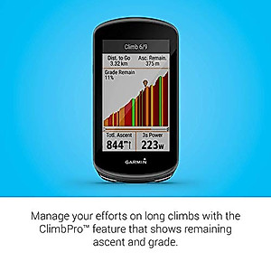 Garmin Edge 1030 Plus, GPS Cycling/Bike Computer, On-Device Workout Suggestions, ClimbPro Pacing Guidance and More (010-02424-00) (Renewed)