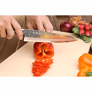 Yoshihiro VG10 16 Layer Hammered Damascus Gyuto Japanese Chefs Knife (9.5" (240mm))