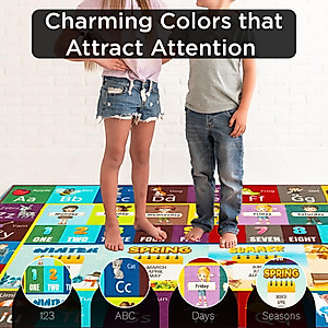 MOMOTOYS Alphabet Rug, 78" x 60" Educational & Imaginative Play Mat for Toddlers 2-4 Years, Soft Non-Slip Nursery Rugs & Playroom Floor Mat, Perfect for Classroom Decor