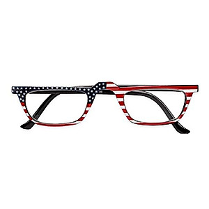The All American Reader Reading Glasses, Rectangle Style Fully Magnified Eyeglasses for Men and Women + 2.50 Stars on One Side