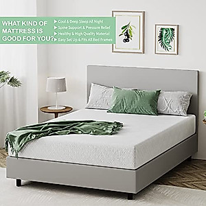 Dyonery Twin Mattress 8 Inch Green Tea Memory Foam Mattress CertiPUR-US Certified, Cooling Gel Bed Mattress in a Box Fiberglass Free, Kids Mattress for Bunk Bed, 38"×75"