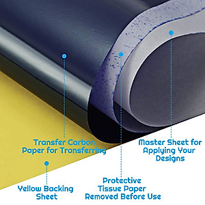 38 Sheets Tattoo Transfer Paper, Audab Stencil Paper for Tattooing, 8 1/4" x 11 3/4"