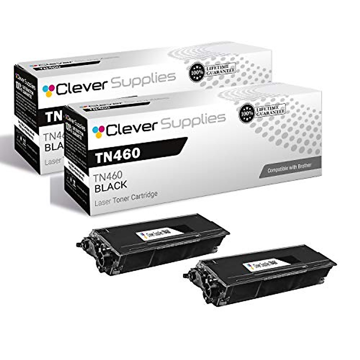 CS Compatible Toner Cartridge Replacement for Brother TN460 TN460 Black DCP-1200 DCP-1400 HL-1250 HL-1270n HL-1435 HL-1440 HL-1450 HL-1470n HL-P2500 MFC-1270 MFC-2500 Toner Cartridge 2 Pack