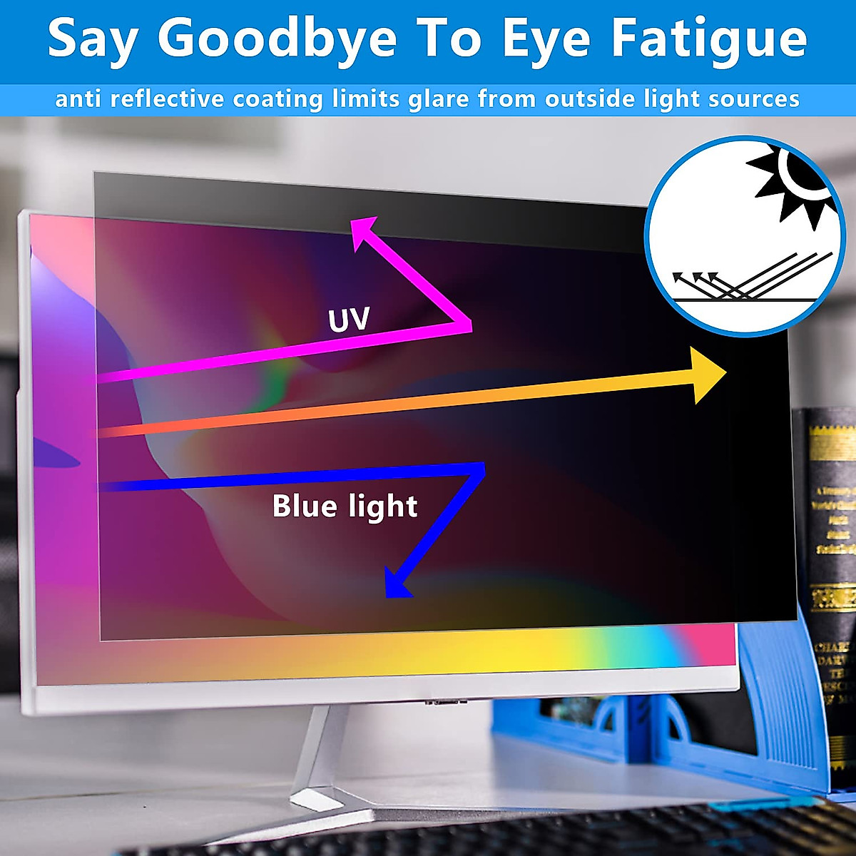 Halloive 24" Computer Privacy Screen - Eye Protection & Glare