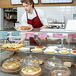 Soaoo 100 Pcs 9'' Plastic Disposable Pie Containers with Hinged Locking Lids Clear Flan Containers with Lids Round Pie Keeper Dessert Containers for Takeout Boxes Food Cake Doughnut Flan Storage