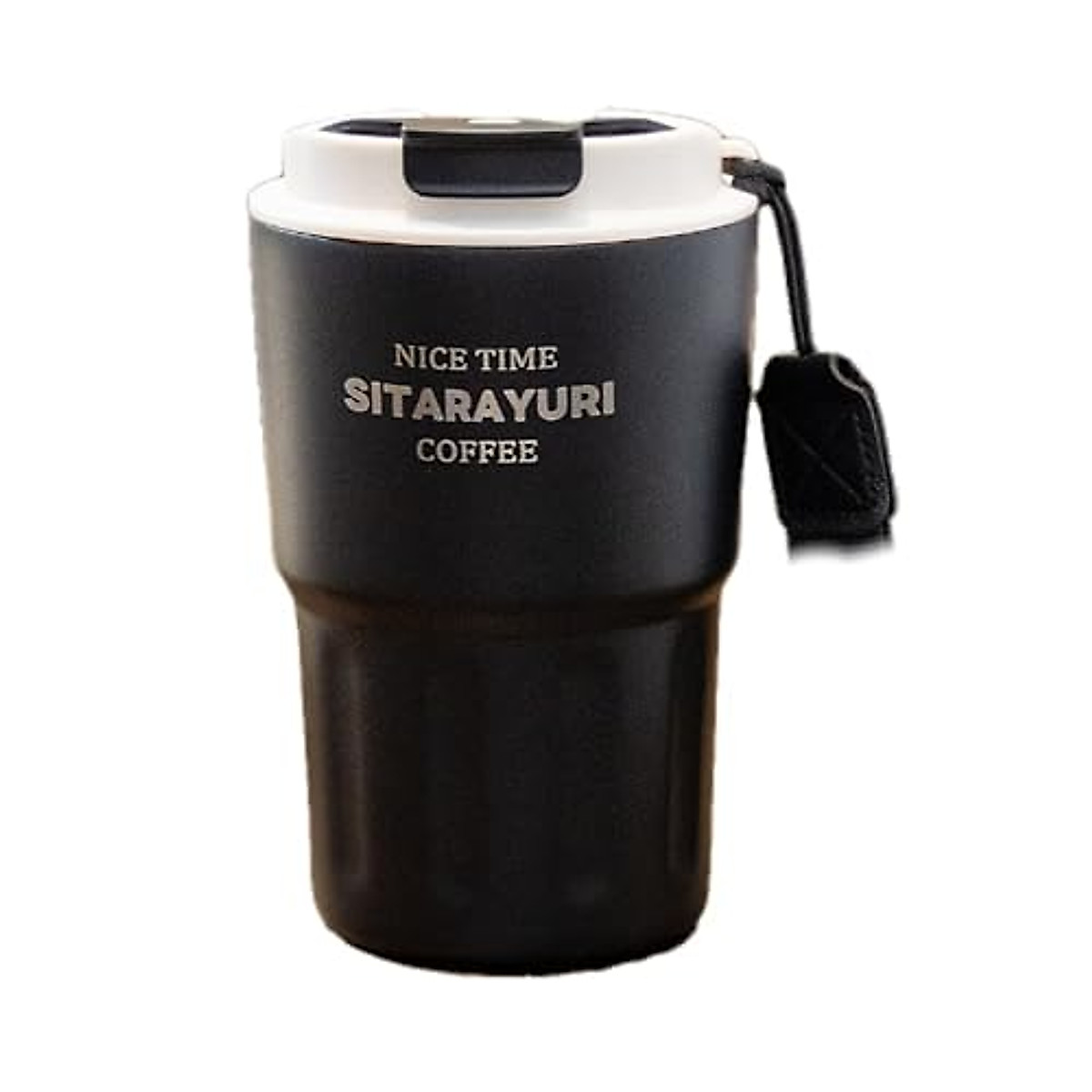 12 oz Stainless Steel Vacuum Insulated Tumbler, Travel Coffee Mug Spill Proof with Lid, Portable Thermal Mug for Keep Hot/Ice Coffee,Tea and Beer (Black)