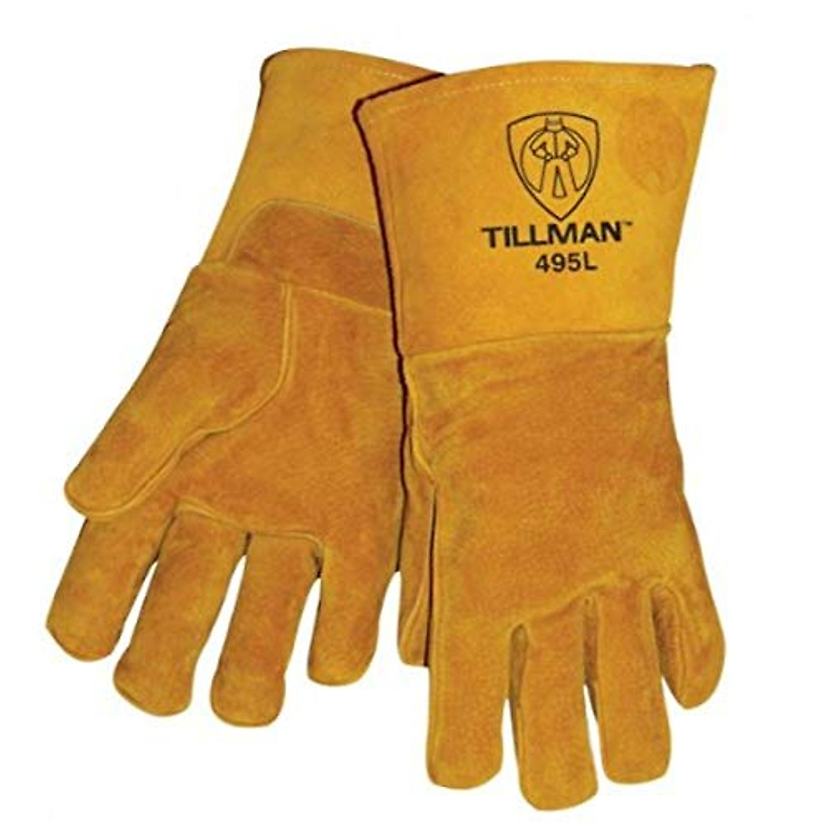 John Tillman X-Large 14" Gold Reverse Grain Pigskin CottonFoam Lined Stick Welders Gloves with Kevlar Thread Locking Stitch (Carded) (ARAS-TIL495XL)