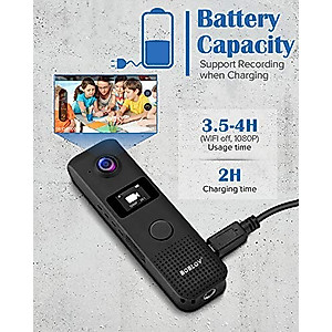 BOBLOV C18 WiFi 1080P Body Camera with OLED Screen and One Big Button for Recording 4Hours 1080P Recording Clip for Wearable (32GB)