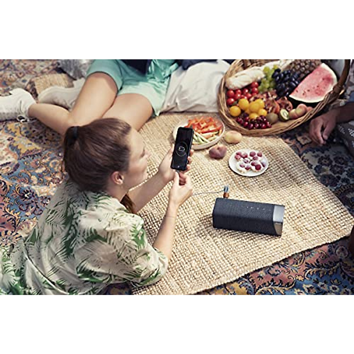 PHILIPS S7505 Wireless Bluetooth Speaker with Built-in Power-Bank, Large Bold Sound, Up to 20 Hours Playtime, IPX7 Waterproof, Shower Ready, Large Size, Gray