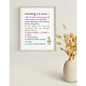 Sober - Sobriety Gifts for Women and Men - Alcoholism Recovery - Quotes Wall Decor - Alcohol and Drug Abuse Get Well Encouragement Gift - Recovery Poster - 8x10 Art Print - UNFRAMED