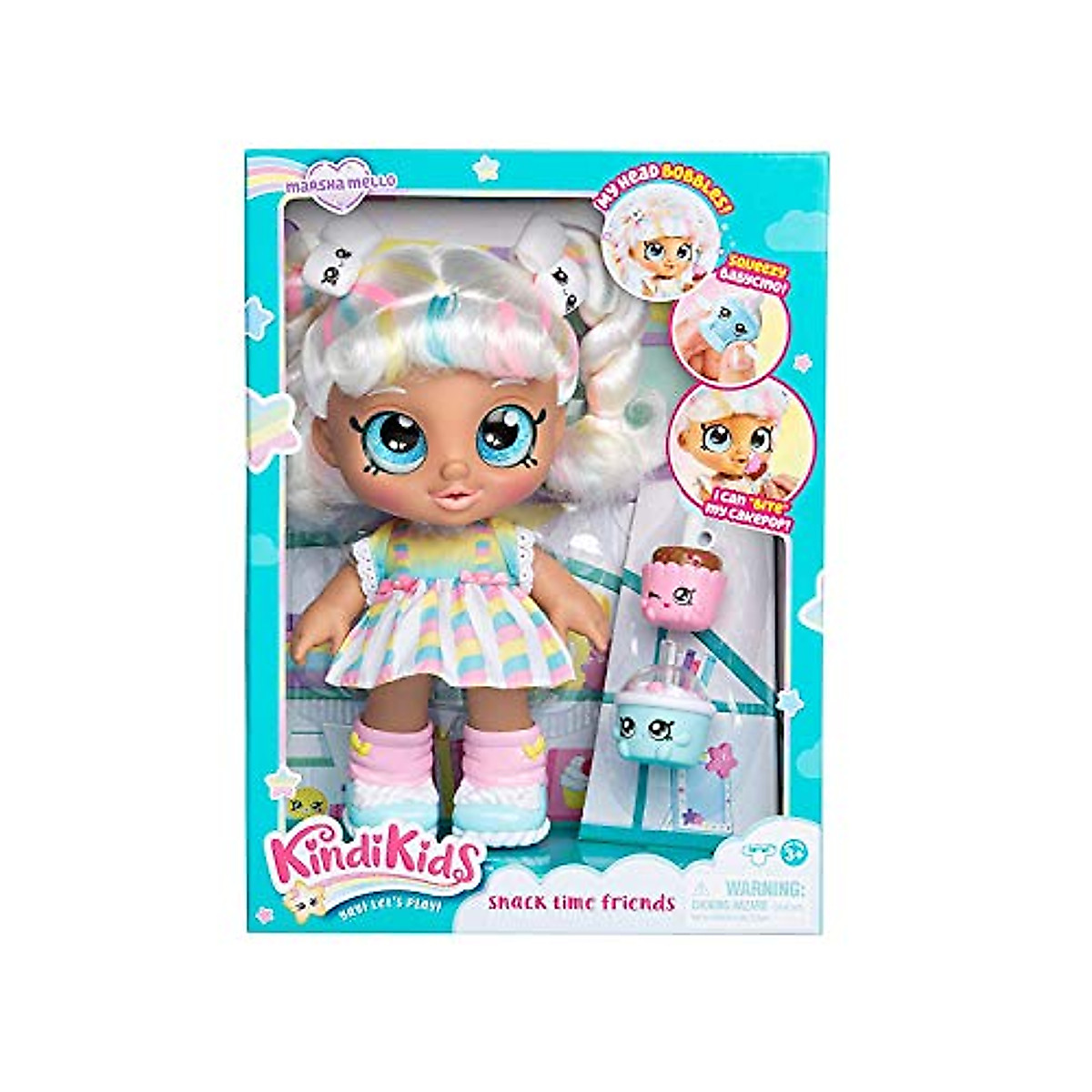 Kindi Kids Snack Time Friends - Pre-School Play Doll, Marsha Mello - for Ages 3+ | Changeable Clothes and Removable Shoes - Fun Play, for Imaginative Kids
