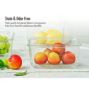 GLASSLOCK 125 Oz Glass Food Storage set of 2 – Large Capacity, Airtight & Leak-Proof, BPA Free Lid with Carry Handle, Microwave, Dishwasher, Fridge & Freezer Safe, Marinating, Sauce, Fruit Storage