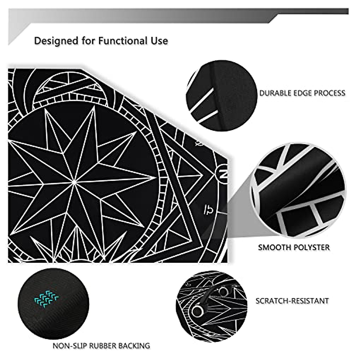 Homcomoda Gaming Chair Mat for Hardwood Floor Anti-Slip Round 47 Inch Floor Protector Low-Pile Computer Chair Mat for Office Gaming Room Home Decor