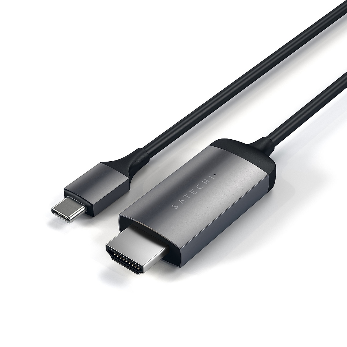 Satechi Aluminum USB C to HDMI Cable 4K @ 60Hz – USB C to HDMI Capable – Compatible with iMac Pro, iMac, Mac Mini, MacBook Pro/Air, Windows, PC, Laptop and More - Space Gray