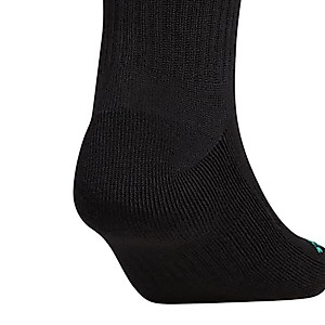 adidas Originals Mixed Graphics Cushioned Crew Socks (3-Pair), Black/Hi-res Green/Sky Rush Blue, Large