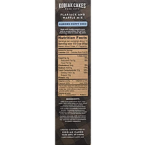 Kodiak Power Cakes, Pancake & Waffle Mix, Almond Poppyseed, High Protein,100% Whole Grains (Pack of 1)