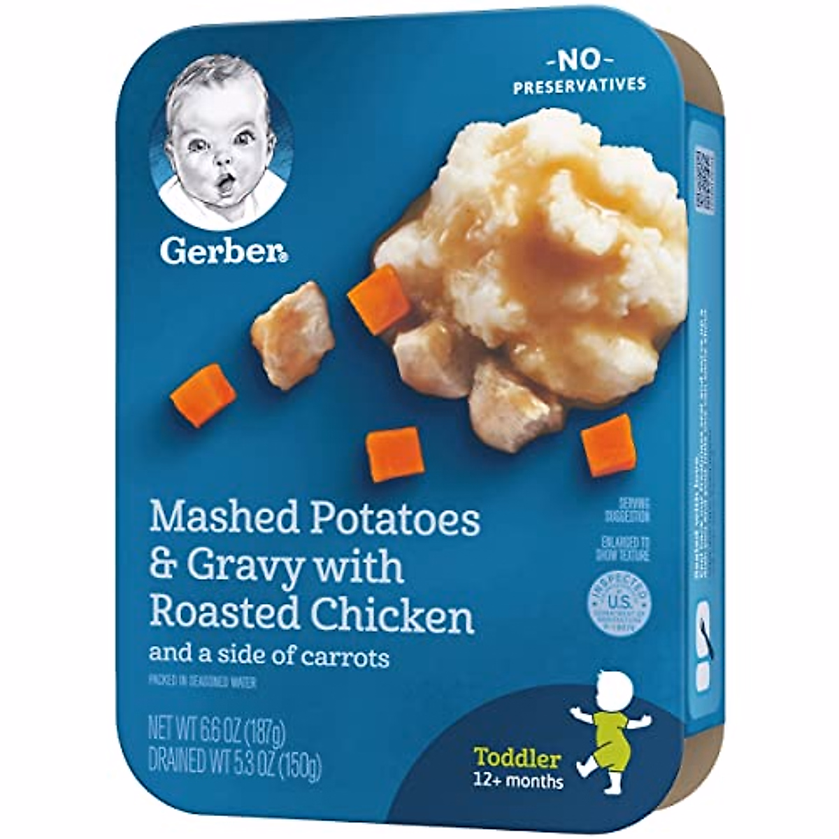 Gerber Graduates Lil' Meals MASHED POTATOES & GRAVY WITH ROASTED CHICKEN & CARROTS - 6.6oz. (Pack of 6)