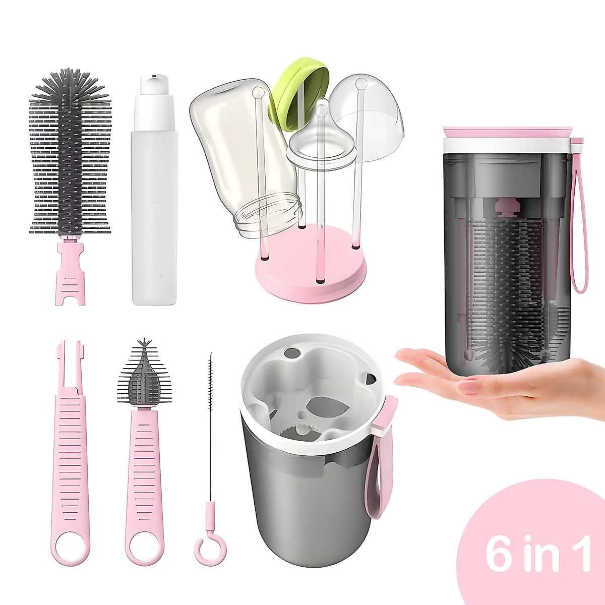 AivaToba 6-in-1 Travel Baby Bottle Set for New Mom