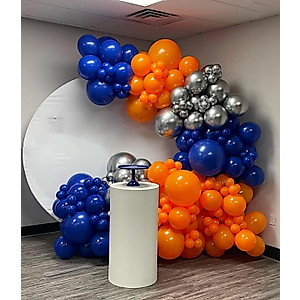 BAUANOOY 100pcs Royal Blue Balloons 12 inch, Navy Blue Latex Balloons with Blue Ribbon for Graduation Baseball Baby Shower Wedding Graduation Birthday Party Decorations