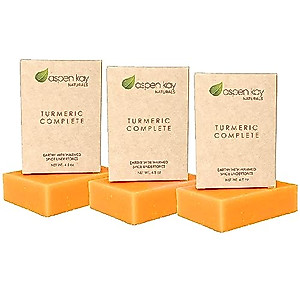 Turmeric Soap Bar (3 Pack) for Body & Face, Made with Natural and Organic Ingredients. Gentle Soap – For All Skin Types – Made in USA 4.5oz Per Bar