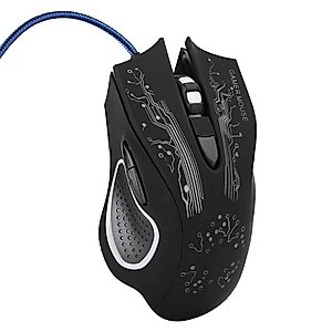 Zyyini Gaming Mouse, X11 USB Wired Mouse with LED Luminous, 6 Key Home Office Gaming Universal Mouse, for PC Computer Laptop - Plug & Play (Black)