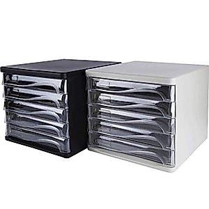 BaRdzo Document Organizer - Half Transparent Vertical File Cabinet 4 Drawer Function Flat Drawer (Color : D)