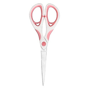Multipurpose Pink Scissors Ergonomic Comfort-Grip Shears Stainless Steel 6.9 Inches Office Scissors for Fabric Cutting, Home, Leather Arts Crafts Scissors (Pink)