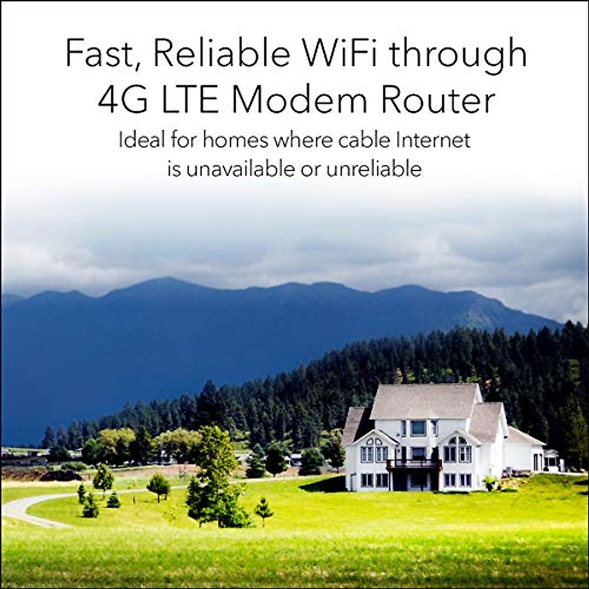 NETGEAR Orbi 4G LTE Mesh WiFi Router (LBR20) | For Home Internet or Hotspot | Certified with AT&T, T-Mobile & Verizon | Coverage up to 2,000 sq. ft., 25 devices | AC2200 WiFi (up to 2.2Gbps)