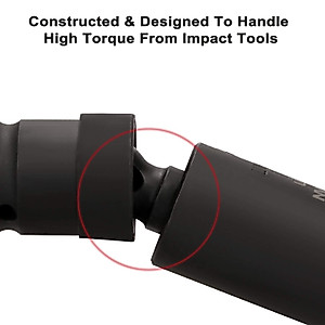 CASOMAN 3-Piece Impact Universal Joint Set - 1/4", 3/8" and 1/2" Drive, CR-MO, Impact Grade, U-Joint Sockets Swivel