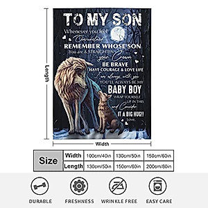 to My Son Flannel Blankets from Dad Mom Gifts for Son Throw Blankets Soft Cozy Flannel Fleece Blanket to My Son Fleece Blanket Soft Warm Bed Blankets 60x50 in